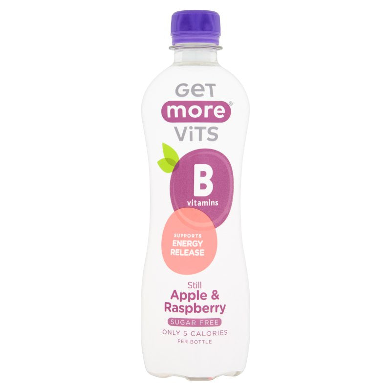 Get More Vits - Vitamin B Still Apple & Raspberry 500ml (12 Pack) – Vending Superstore
