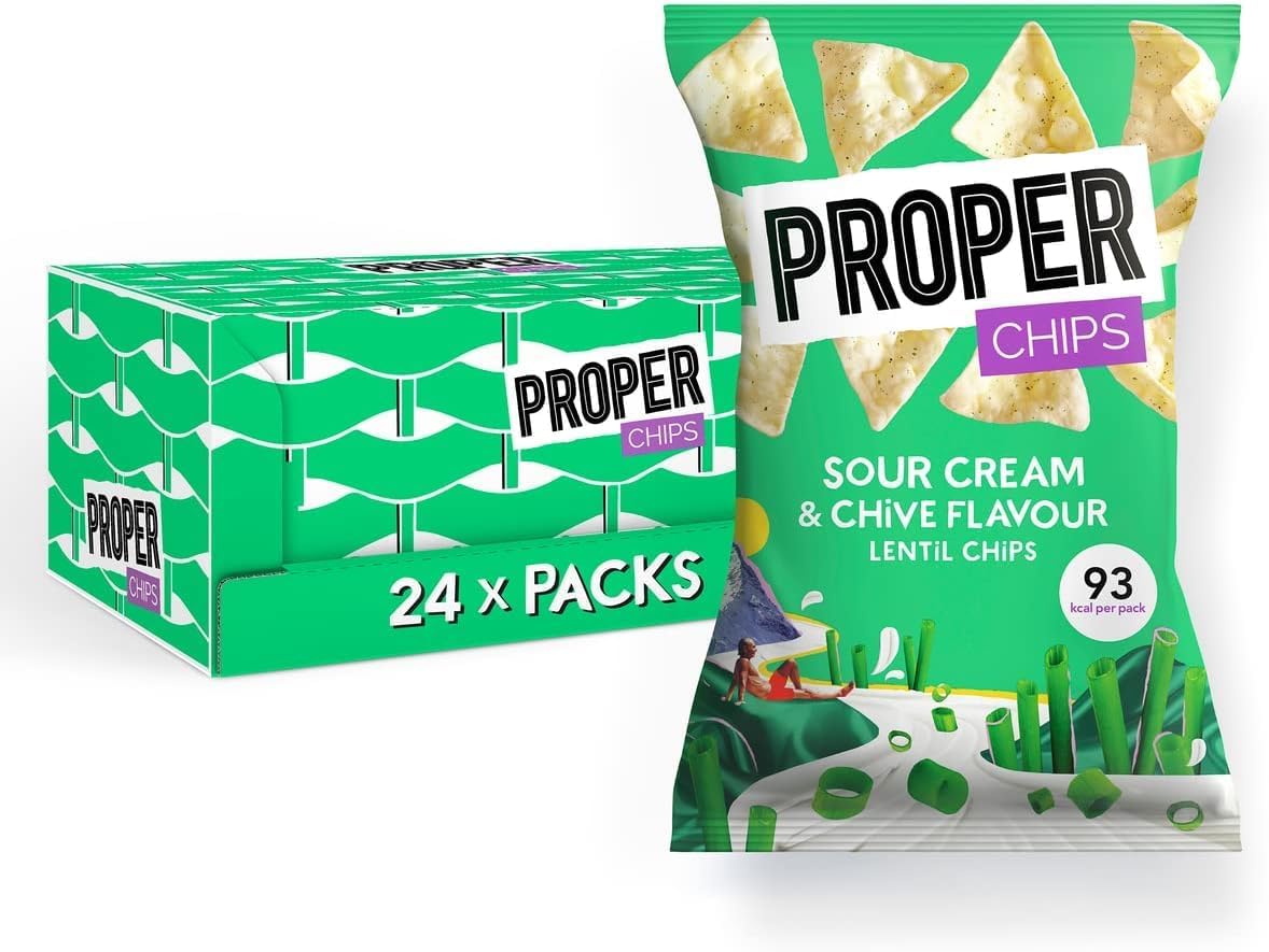 Proper Chips Sour Cream & Chive - Gluten Free & Vegan 20g (Box Of 24 ...