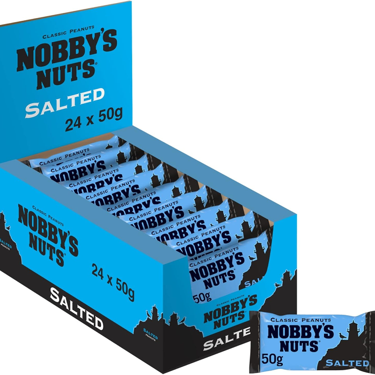 Nobby's Nuts Classic Salted Peanuts - 50g (Box of 24) – Vending Superstore
