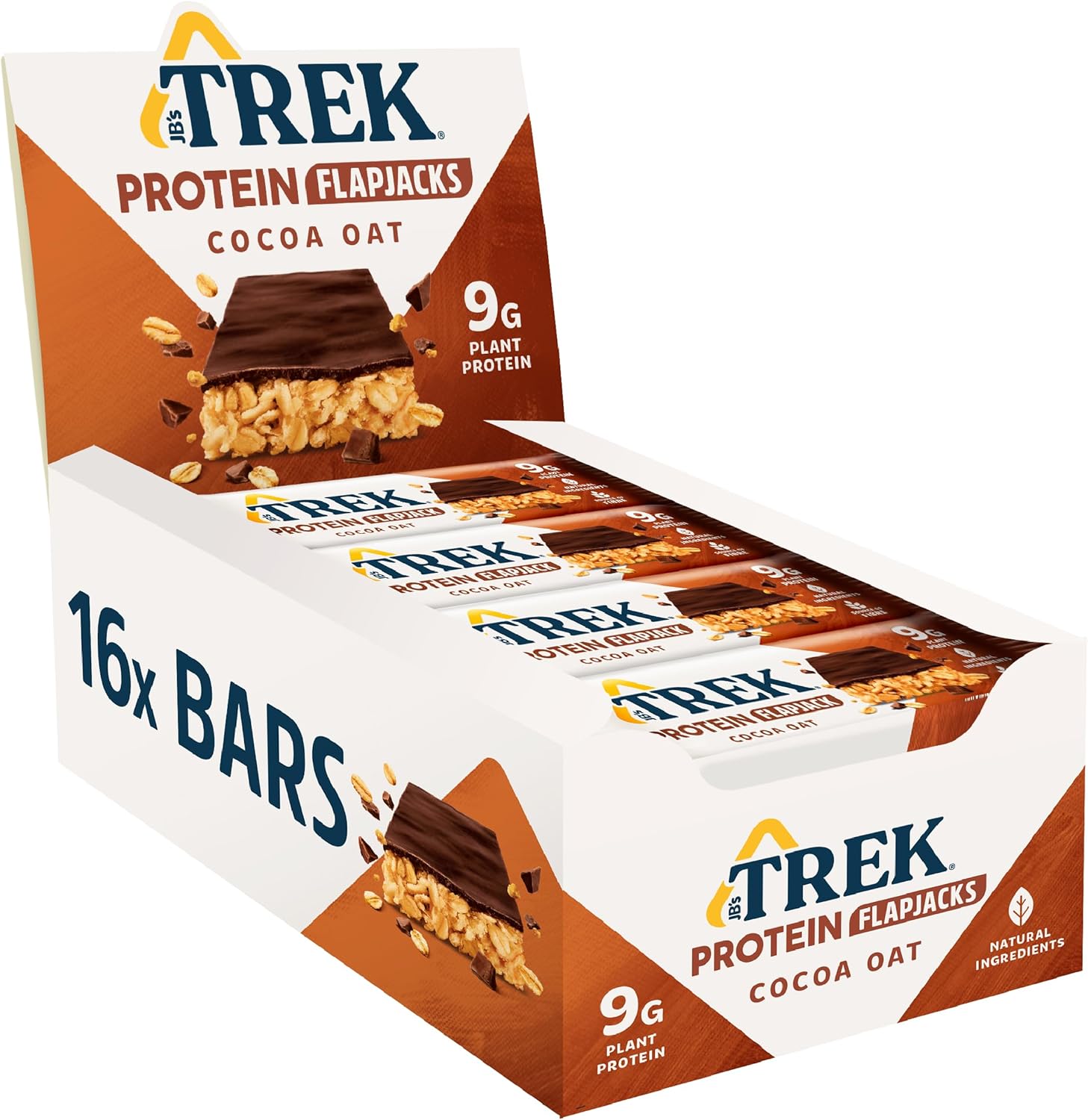 Trek Cocoa Oat Protein Flapjack 50g (Box of 16) – Vending Superstore