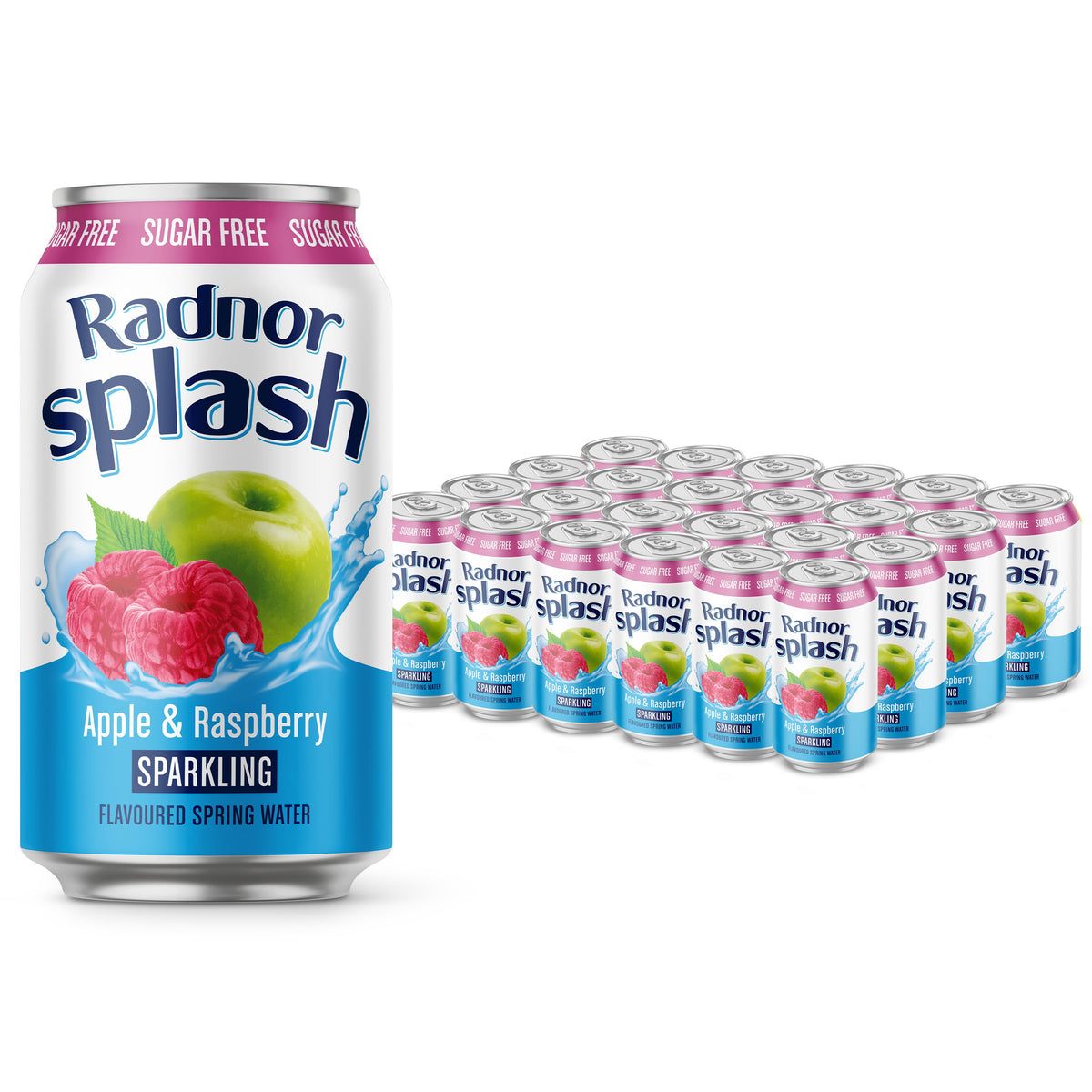 Radnor Hills Splash Apple & Raspberry Sparkling Can 330ml (24 Pack ...