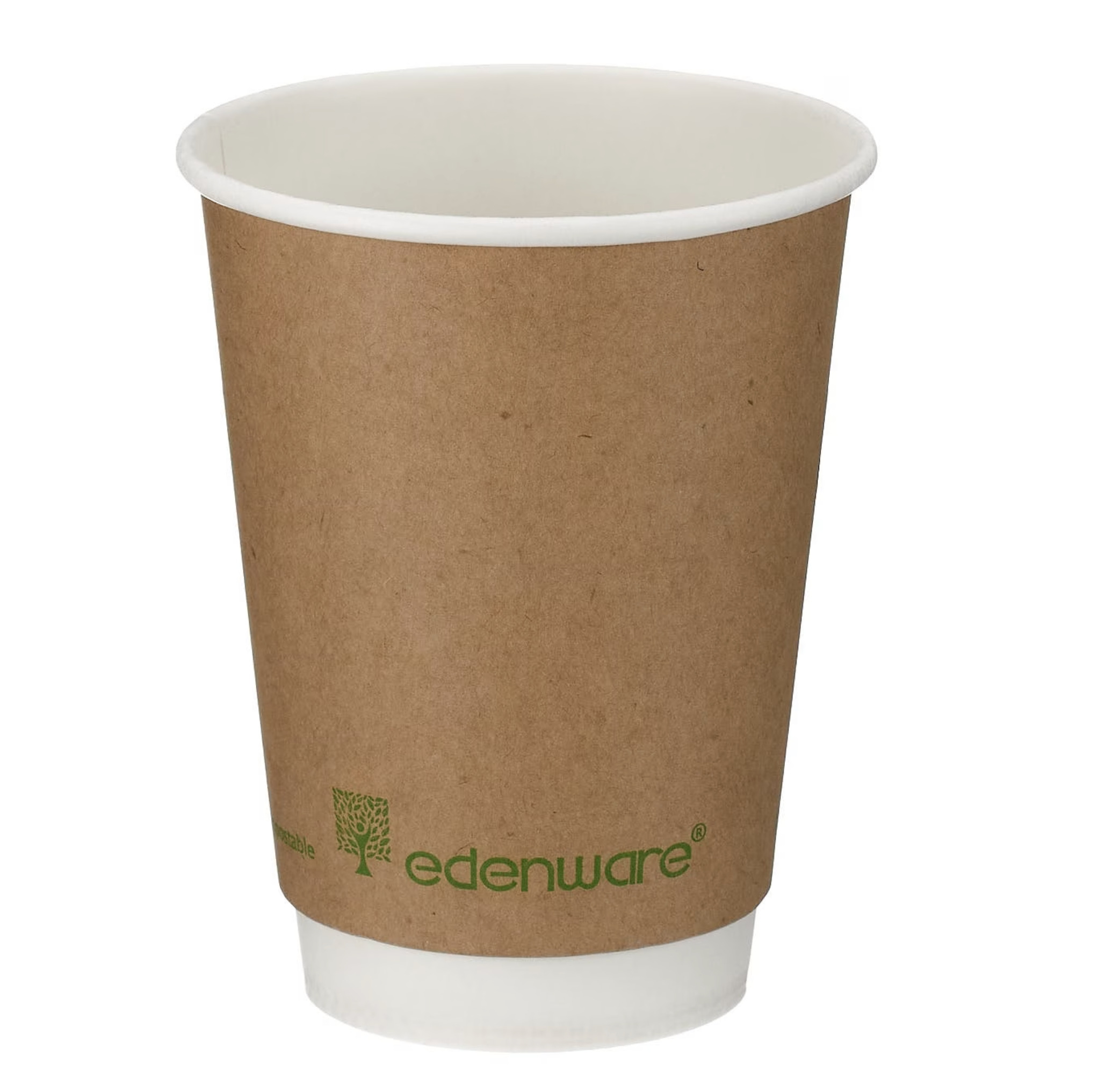 Edenware - 12oz Compostable Biodegradable Takeaway Coffee Cups, Kraft ...