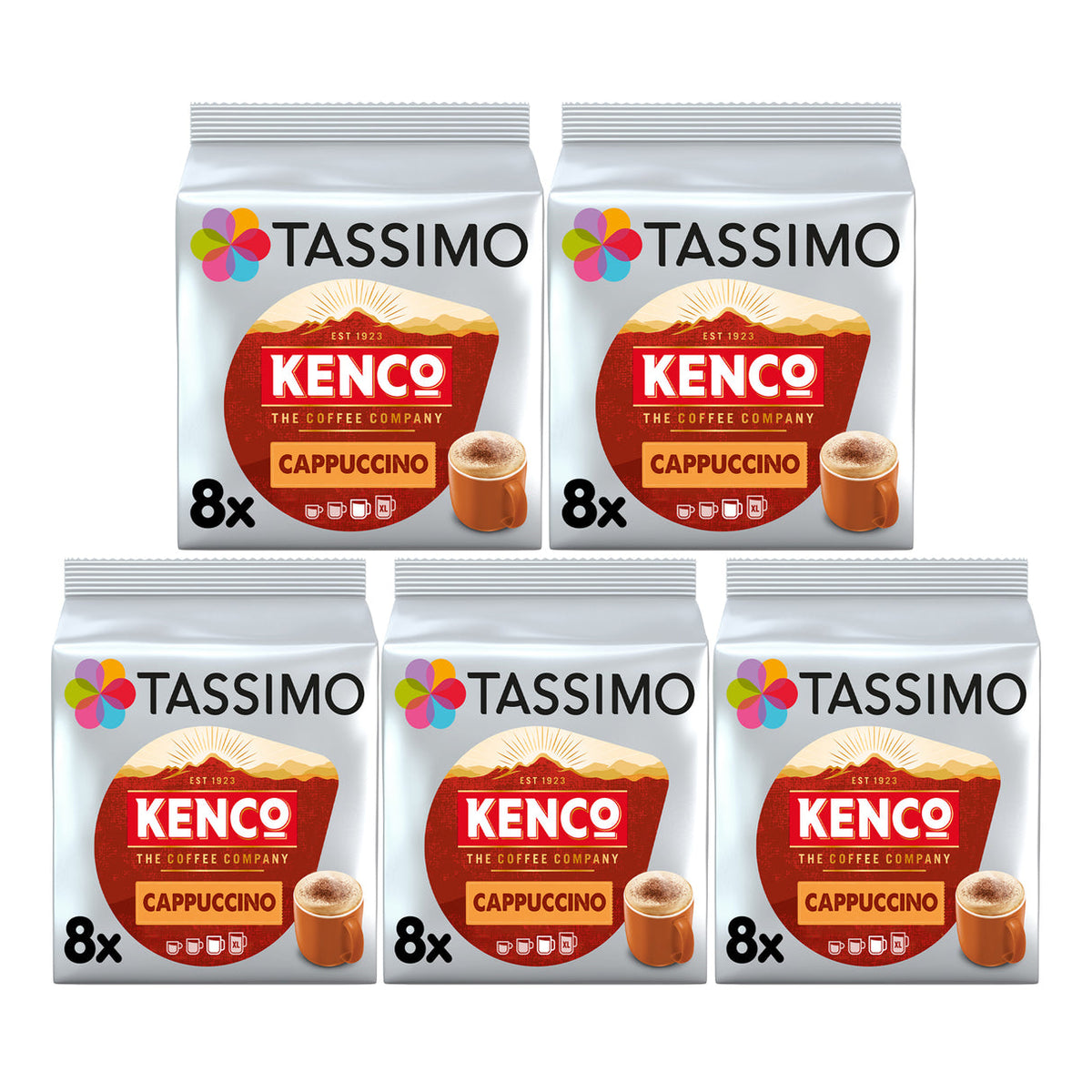 Tassimo Kenco Cappuccino Coffee Pods, 8 Capsules (Pack of 5) – Vending ...