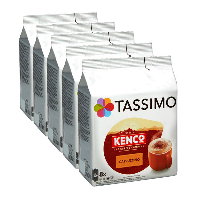 Tassimo Kenco Cappuccino Coffee Pods, 8 Capsules (Pack of 5) – Vending ...