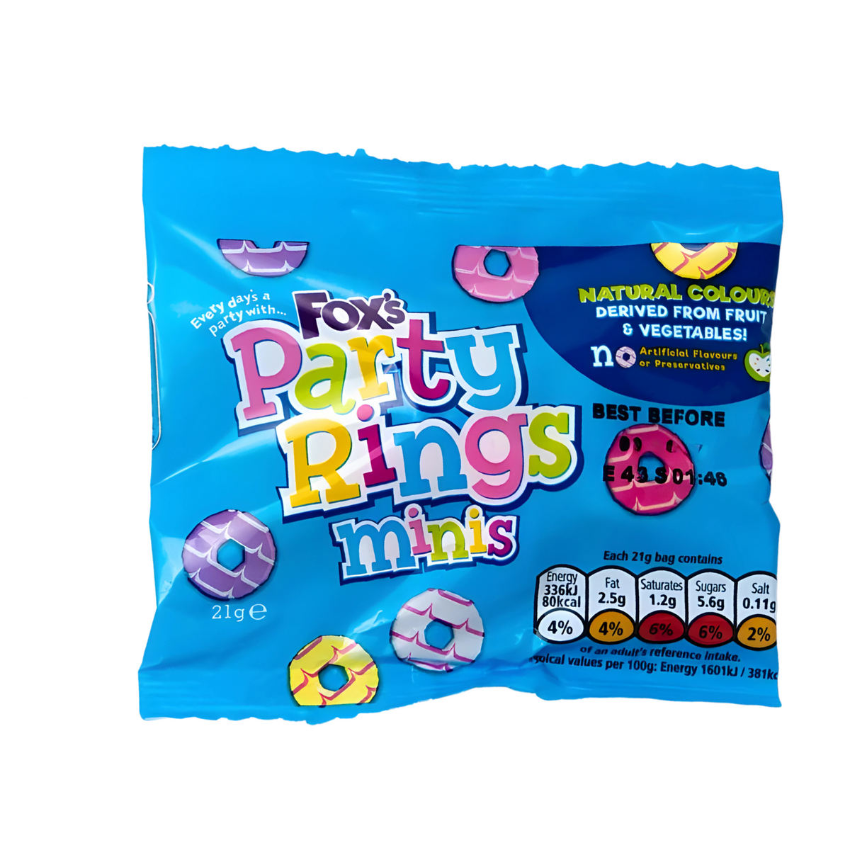Fox's Mini Party Rings - Individually Wrapped Portion Packs 21g - (Box ...