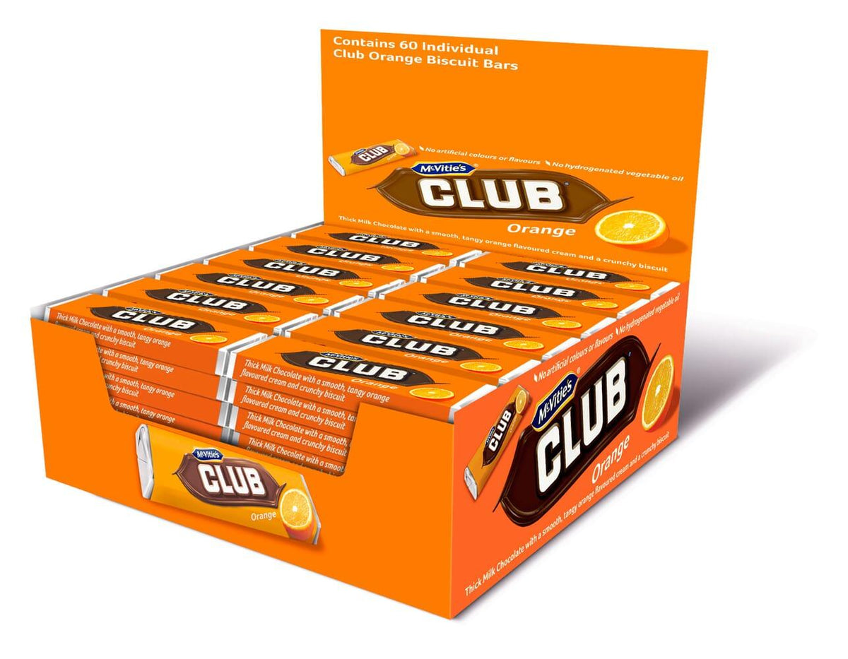 McVitie's Club Orange Biscuit Bars - 22g (Box of 60) Individually Wrap ...