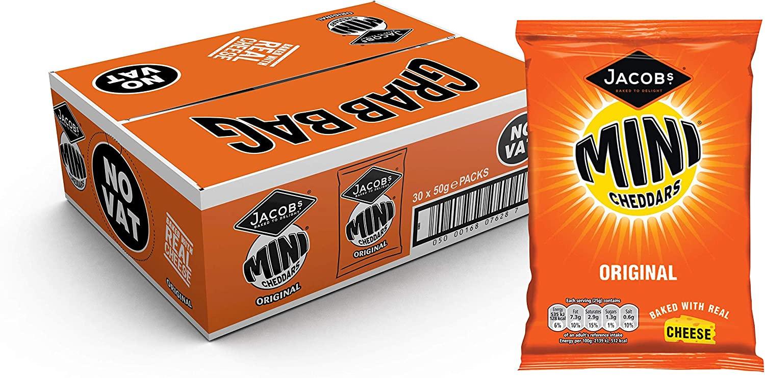 Jacob's Mini Cheddars Original - 45g (Box of 30) – Vending Superstore